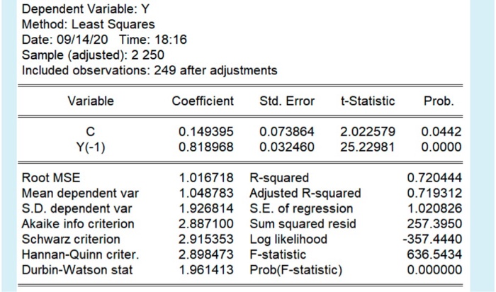 From the EViews output in question 2 and table in | Chegg.com