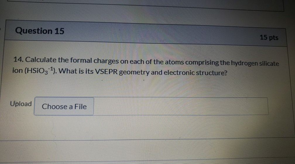 Solved Question 15 15 pts 14. Calculate the formal charges | Chegg.com