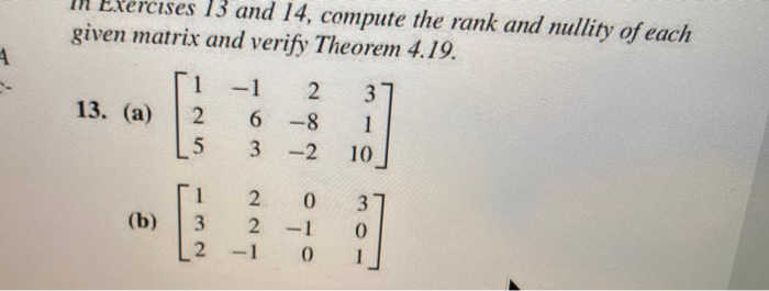 Solved ses 13 and 14, compute the rank and nullity of each | Chegg.com