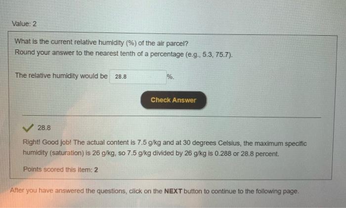 Solved Value: 2 What is the current relative humidity (%) of | Chegg.com