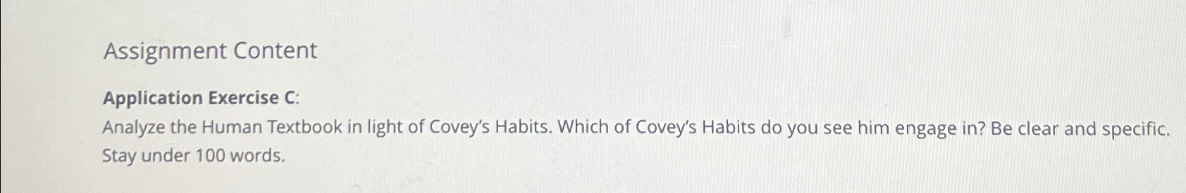 Solved Assignment ContentApplication Exercise C:Analyze the | Chegg.com