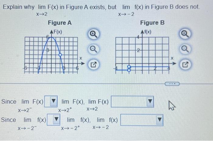 Solved Explain why lim F(x) in Figure A exists, but lim f(x) | Chegg.com