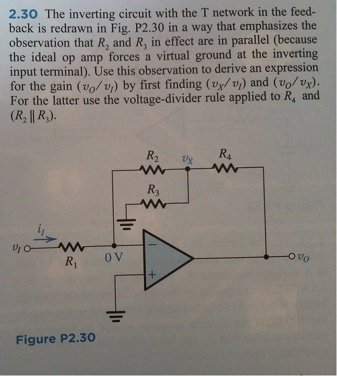 Solved The inverting circuit with the T network in the | Chegg.com