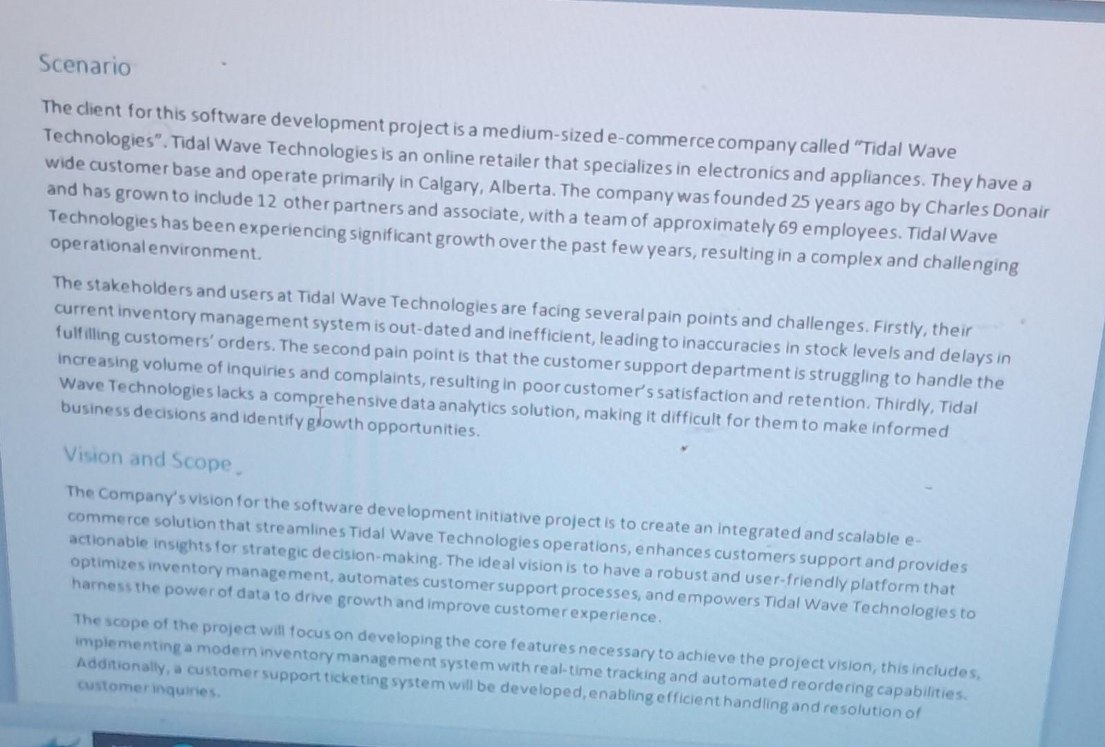 Solved Part 1: Describe your scope In a paragraph, describe | Chegg.com