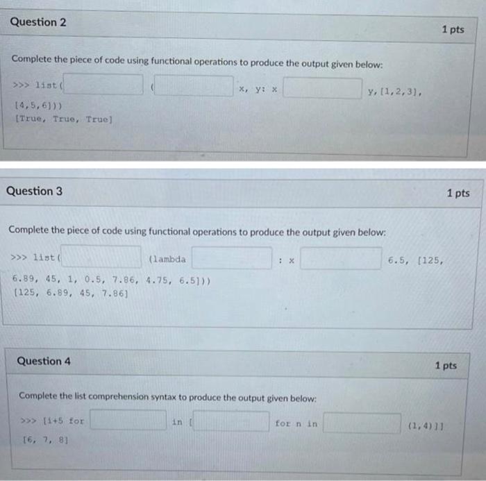 Solved Complete the piece of code using functional | Chegg.com