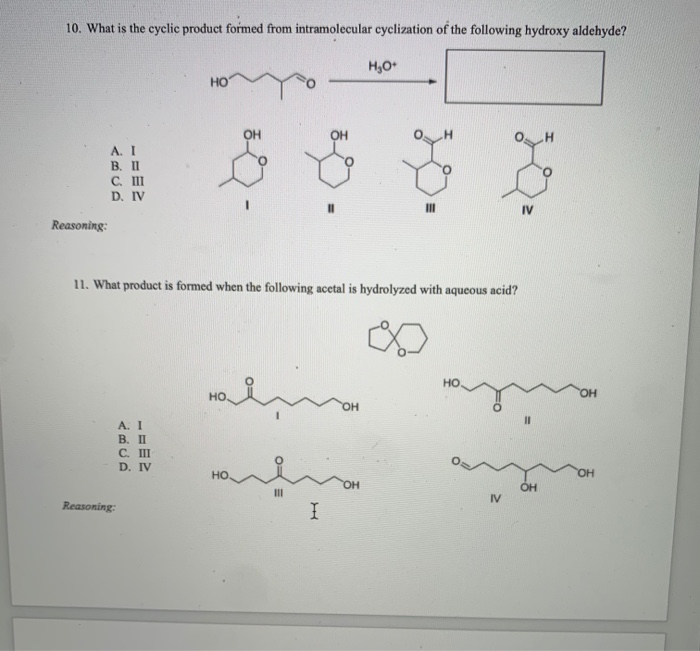 Solved 10. What is the cyclic product formed from | Chegg.com