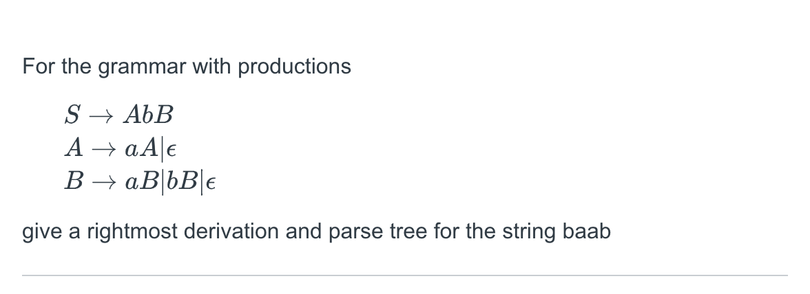 Solved For the grammar with | Chegg.com