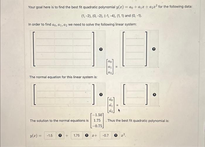 [Solved]: Your goal here is to find the best fit quadratic