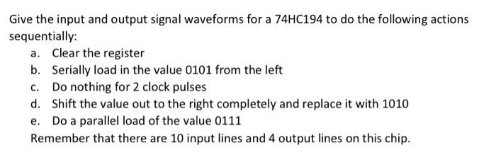 Solved Give The Input And Output Signal Waveforms For A