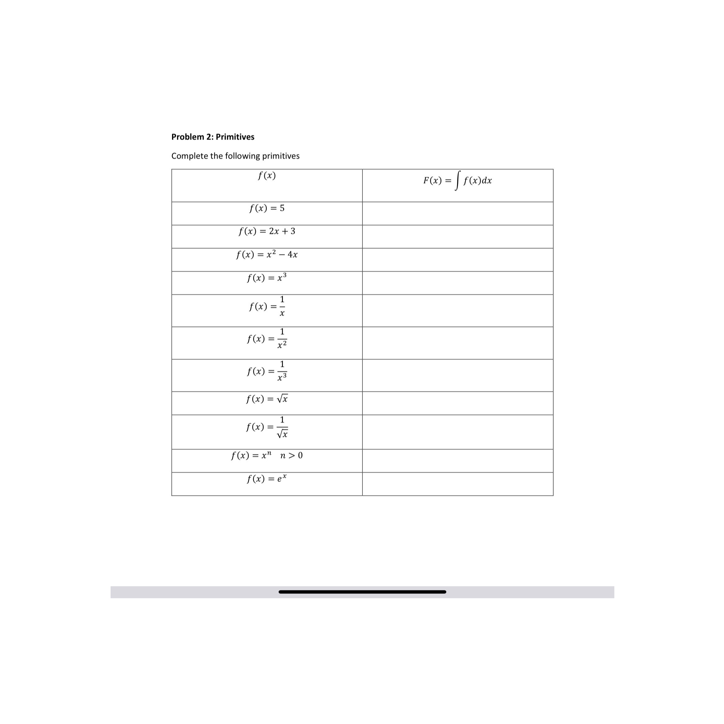 Solved Problem 2: PrimitivesComplete the following | Chegg.com