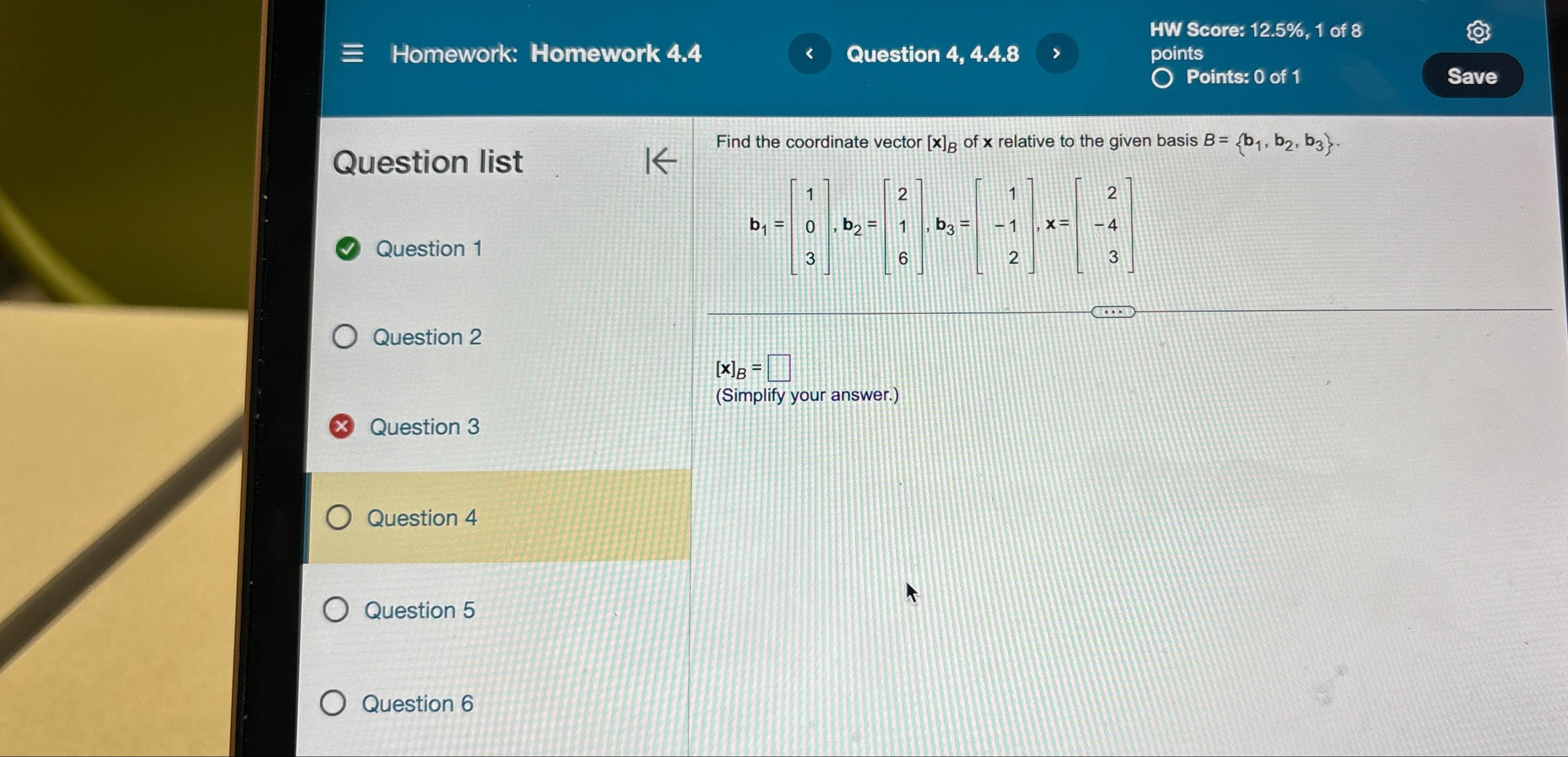 Solved Homework: Homework 4.4HW Score: 12.5%,1 ﻿of | Chegg.com