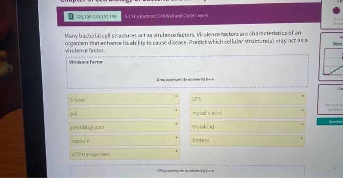 Solved Many bacterial cell structures act as virulence | Chegg.com