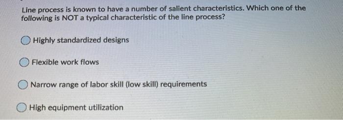 Solved Line process is known to have a number of salient | Chegg.com