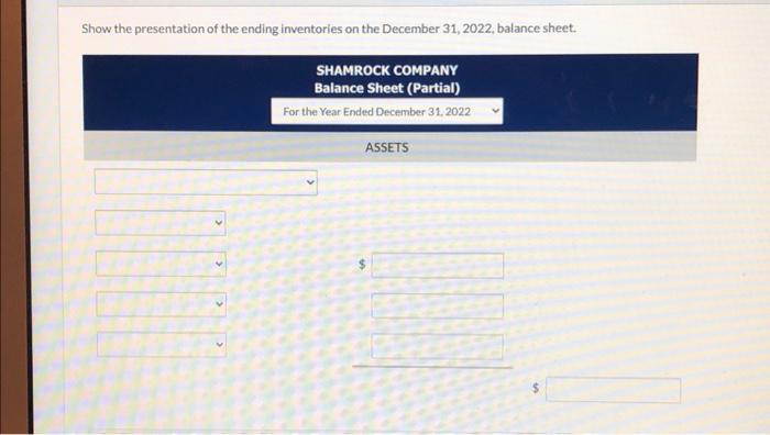 Solved The following information is available for Shamrock | Chegg.com