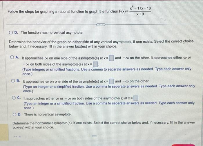 Solved Follow the steps for graphing a rational function to | Chegg.com
