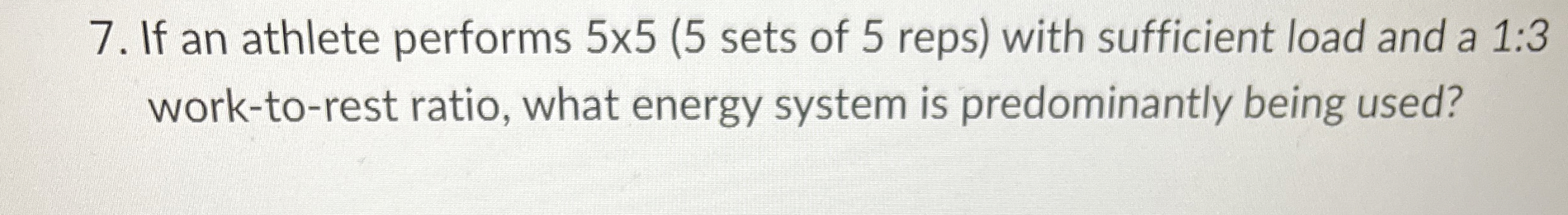 Solved If an athlete performs 5×5 ( 5 ﻿sets of 5 ﻿reps) | Chegg.com