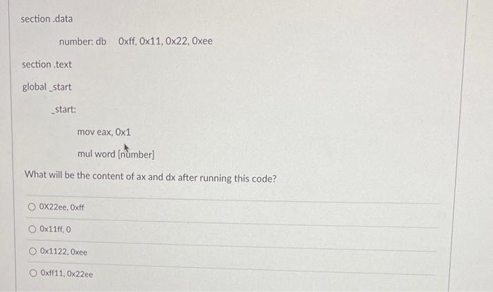 Solved What NASM command can be used to produce a 64 bit | Chegg.com