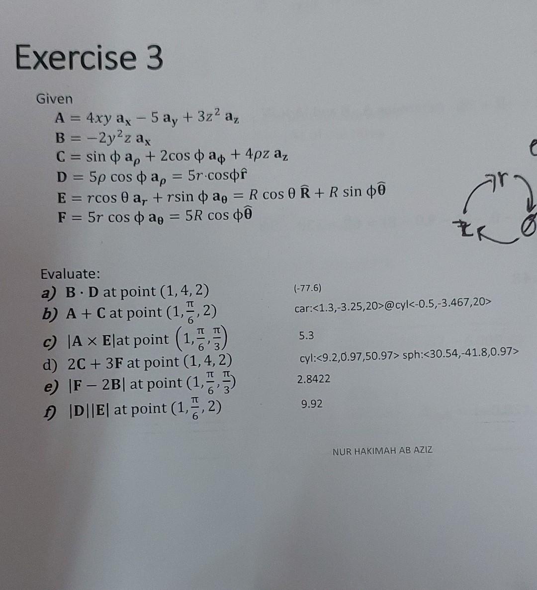 Solved In Subject Electromagnetics Theory Chapter Vector