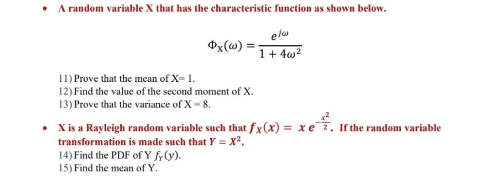Solved A random variable X that has the characteristic | Chegg.com