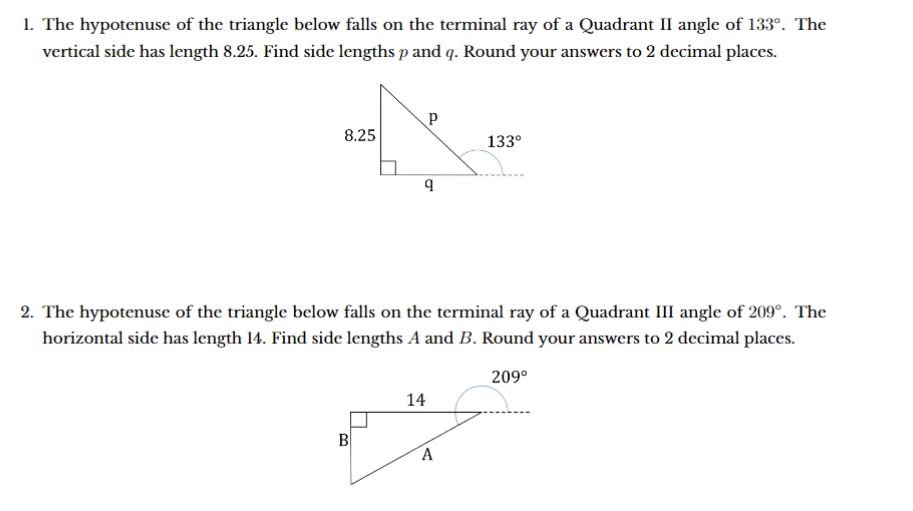 Solved The hypotenuse of the triangle below falls on the | Chegg.com