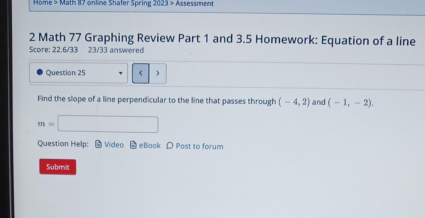 Solved 2 Math 77 Graphing Review Part 1 and 3.5 Homework: | Chegg.com