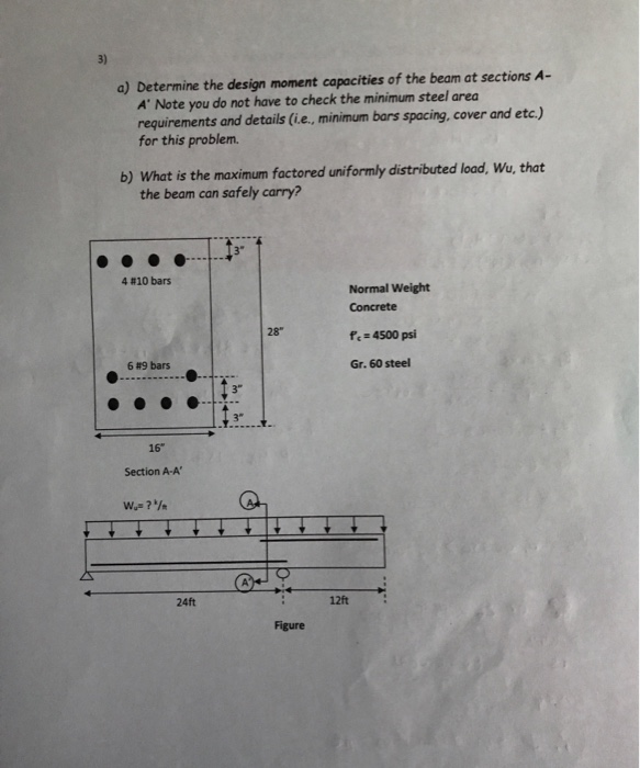 Solved 3) a) Determine the design moment capacities of the | Chegg.com