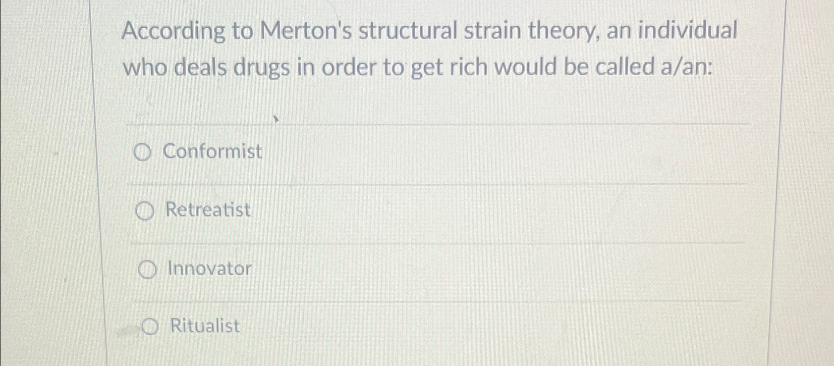 Solved According to Merton's structural strain theory, an | Chegg.com