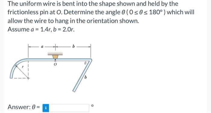 Solved The uniform wire is bent into the shape shown and | Chegg.com