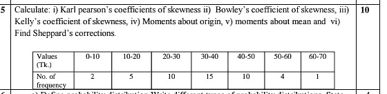 Solved 5 Calculate; i) Karl pearson's coefficients of | Chegg.com