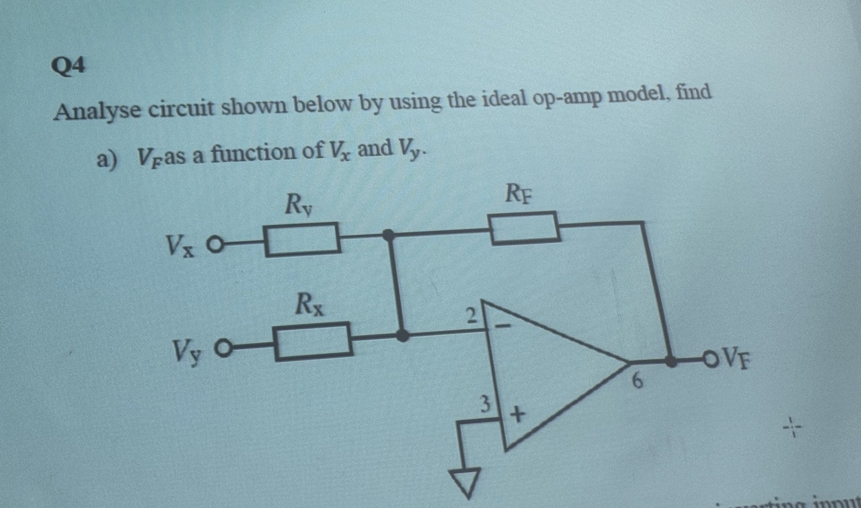 Solved by an EXPERT Q4Analyse circuit shown below by using the ideal | Chegg.com