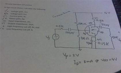 Solved In the circuit shown Voltage gain, Avs Voltage gain, | Chegg.com