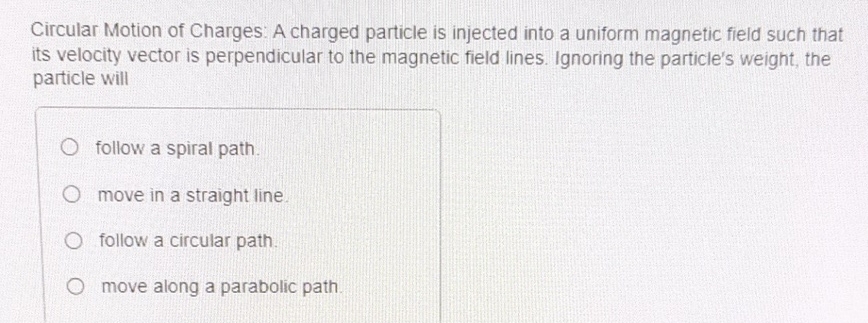 Solved Circular Motion of Charges: A charged particle is | Chegg.com