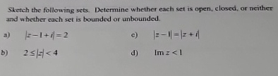 Solved Sketch the following sets. Determine whether each set | Chegg.com