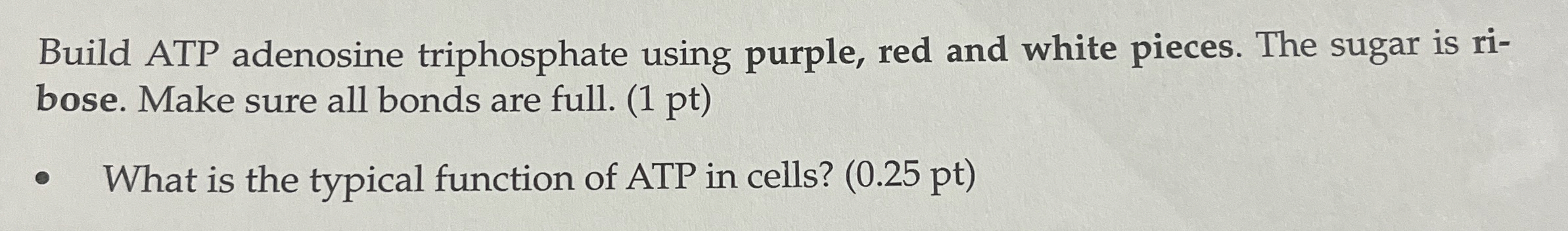 Solved Build ATP adenosine triphosphate using purple, red | Chegg.com