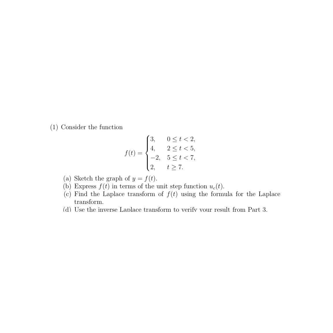 Solved (1) ﻿Consider the | Chegg.com