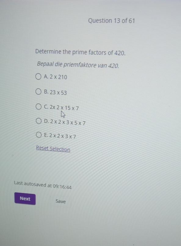 Solved bQuestion 13 ﻿of 61Determine the prime factors of | Chegg.com