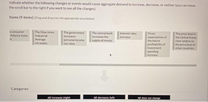 Solved Indicate whether the following changes or events | Chegg.com