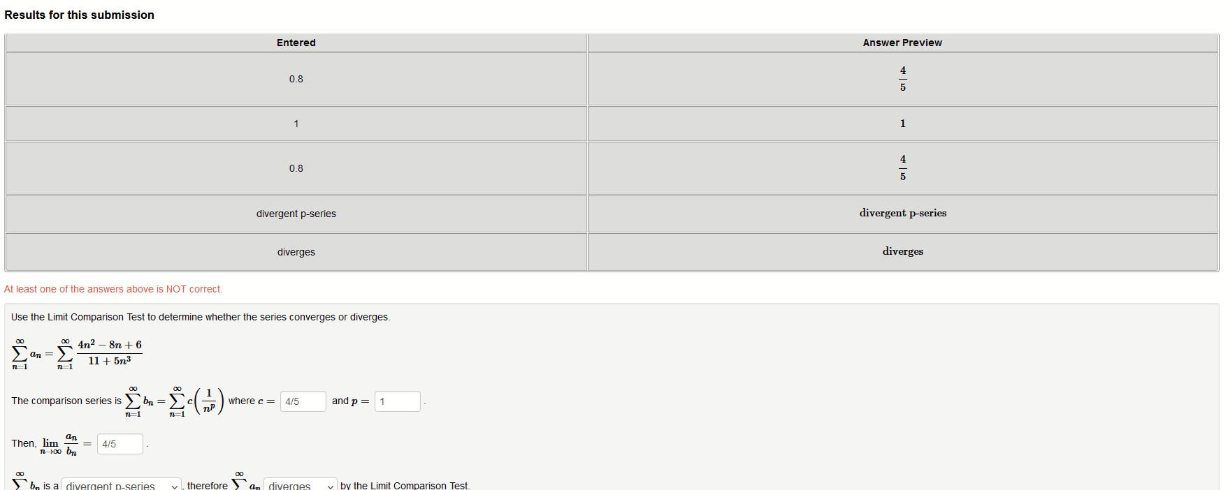 Solved Results for this submissionAt least one of the | Chegg.com