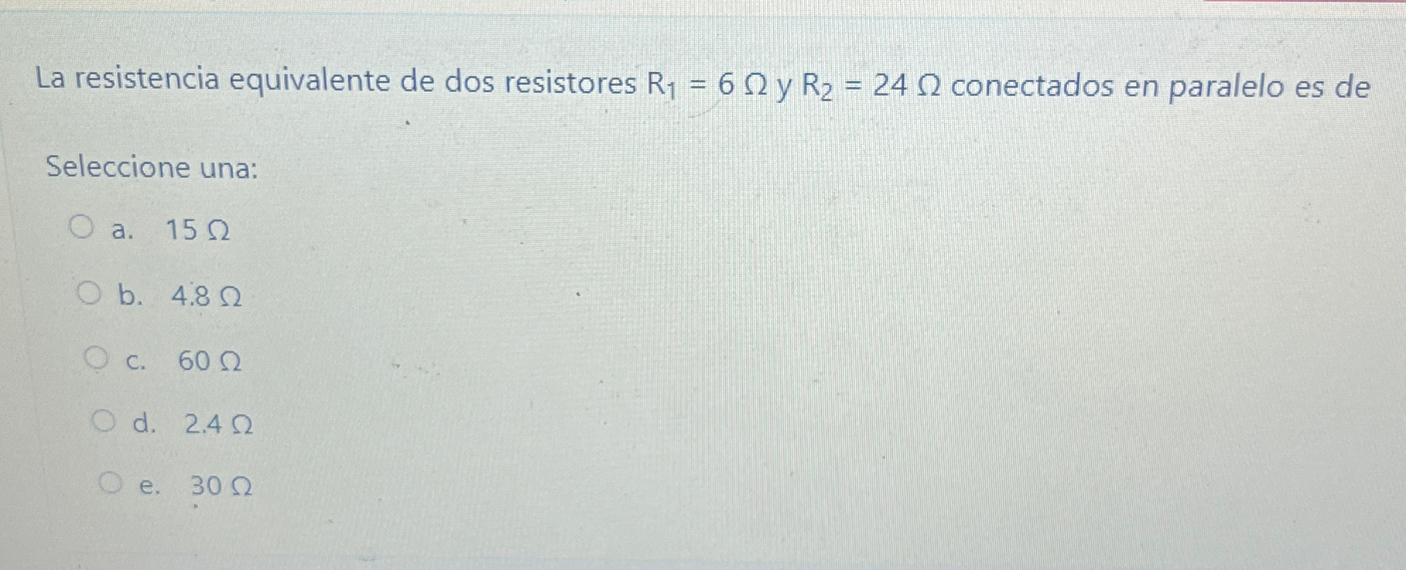 Solved La resistencia equivalente de dos resistores R1=6Ω ﻿y | Chegg.com