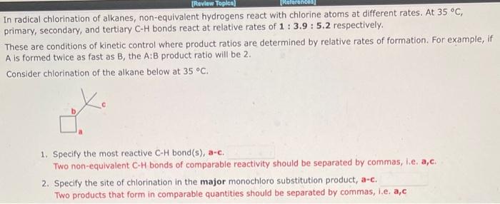 Solved In radical chlorination of alkanes, non-equivalent | Chegg.com