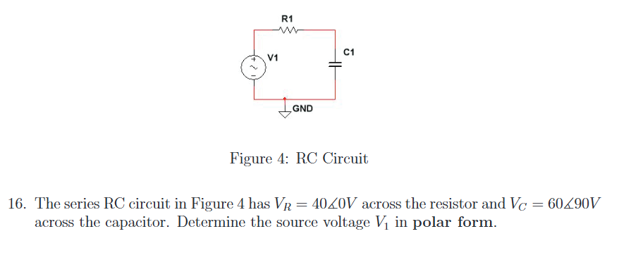 Solved Figure 4: RC ﻿CircuitThe series RC ﻿circuit in | Chegg.com