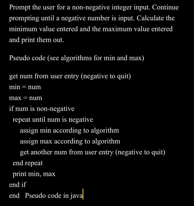 Solved Prompt The User For A Non Negative Integer Input