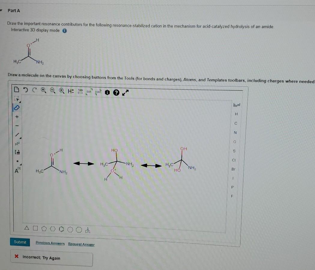 Solved Part A Draw the important resonance contributors for | Chegg.com