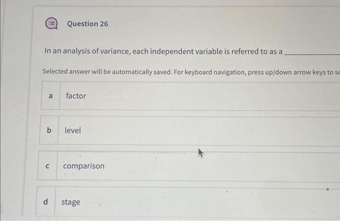 Solved In an analysis of variance, each independent variable | Chegg.com
