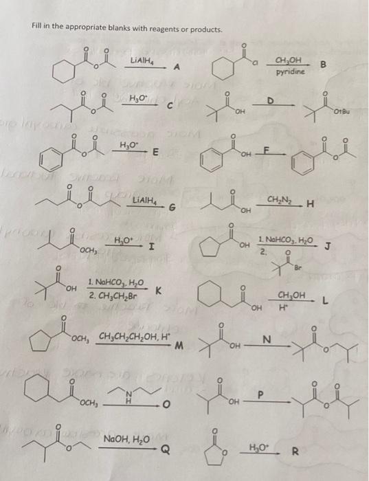 Solved Fill in the appropriate blanks with reagents or | Chegg.com