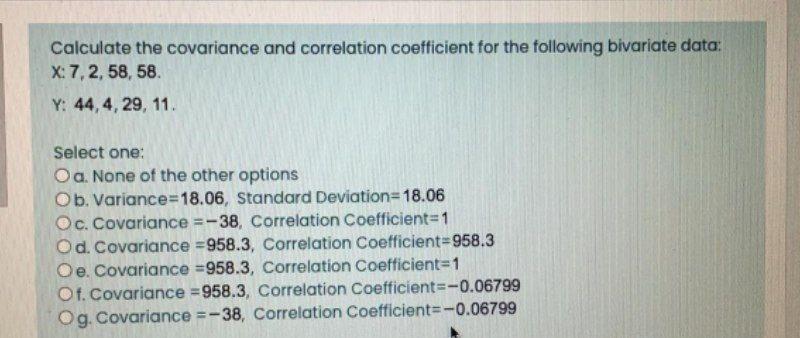 Solved Calculate the covariance and correlation coefficient | Chegg.com