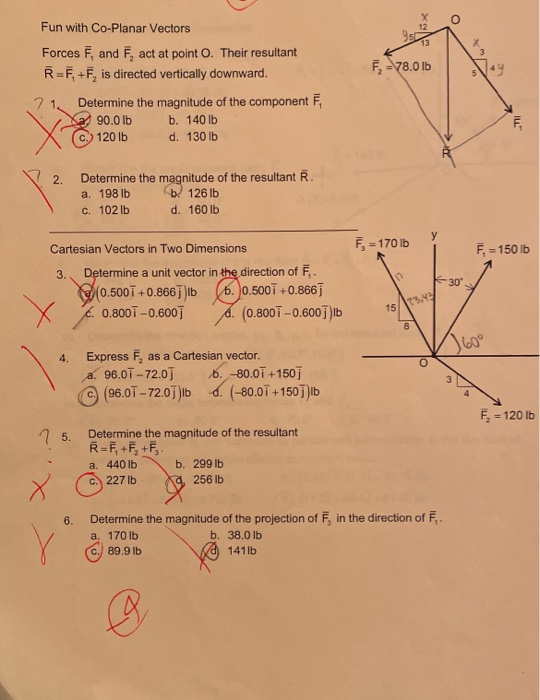 Solved Fun with Co-Planar Vectors REF,+F, is directed | Chegg.com
