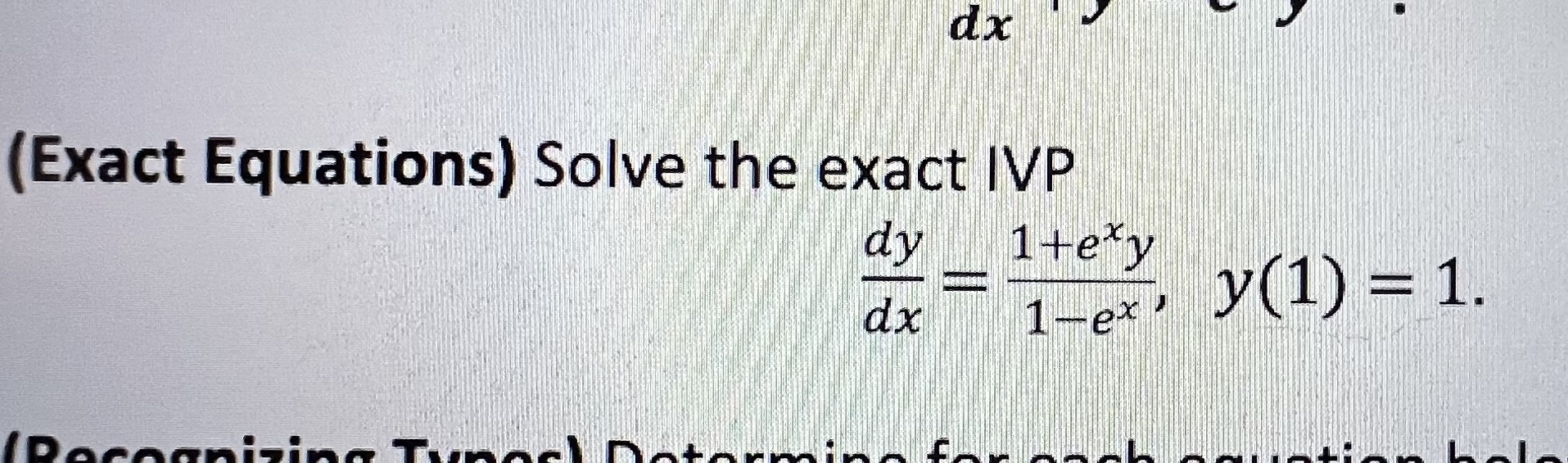 Solved (Exact Equations) ﻿Solve the exact IVP, the solution | Chegg.com