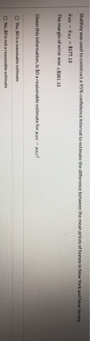 Solved StatKey was used to construct a 95% confidence | Chegg.com