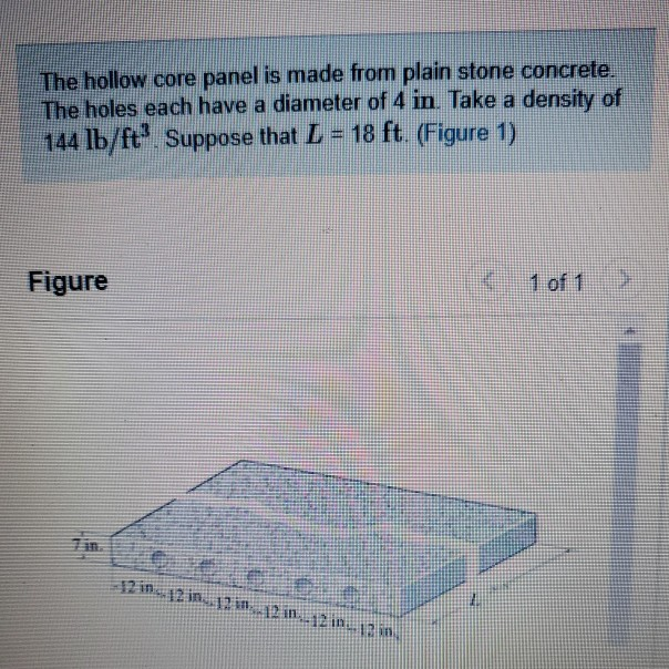 Solved The hollow core panel is made from plain stone | Chegg.com